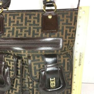 Unbranded | Bags | Tote Fabric Shoulder Bag Brown Geometric Pattern ...